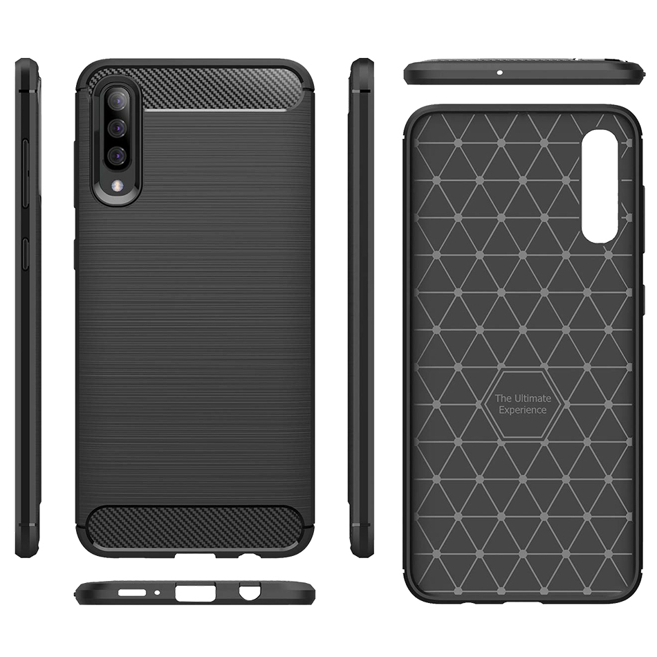 Flexi Slim Carbon Fibre Case for Samsung Galaxy A70 (Black)